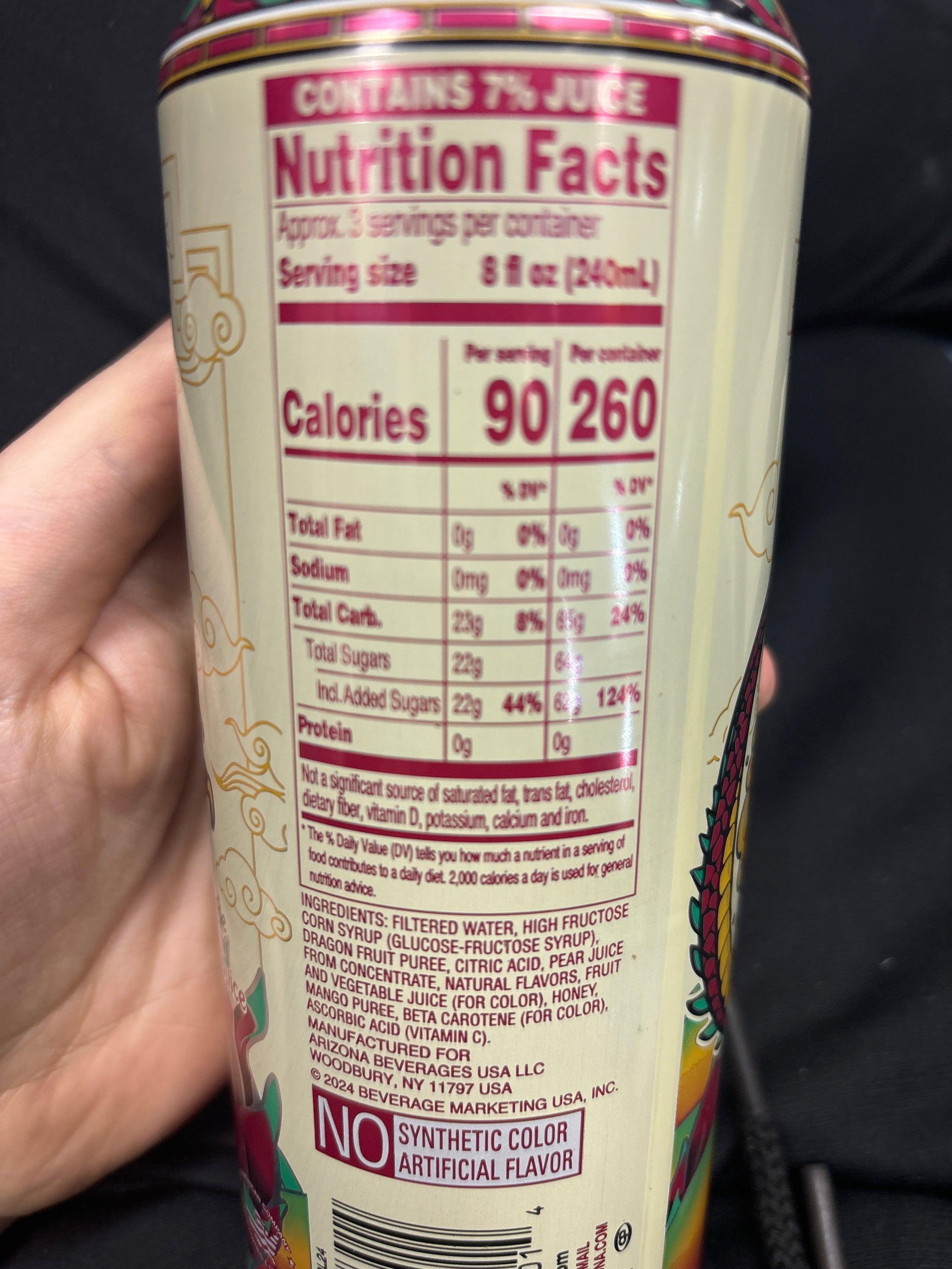 Arizona Dragonfruit Mango Juice Drink 22OZ - Limited Edition - U.S Edi