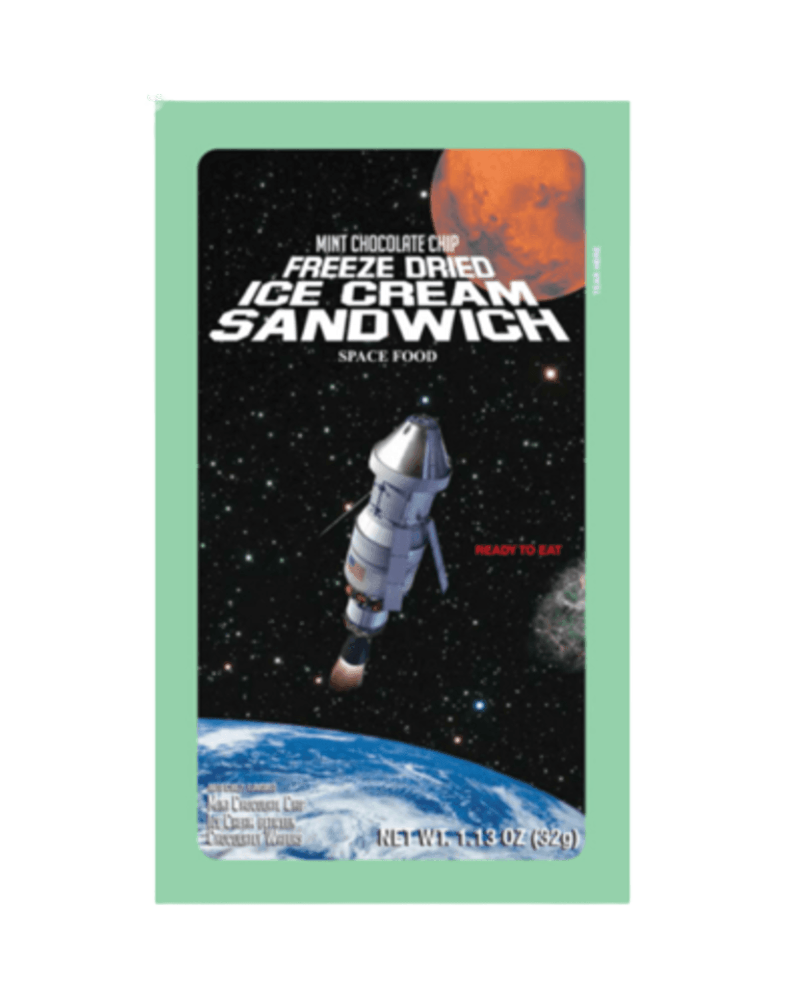 Mint Chocolate Chip Freeze Dried Ice Cream Sandwich Space Food